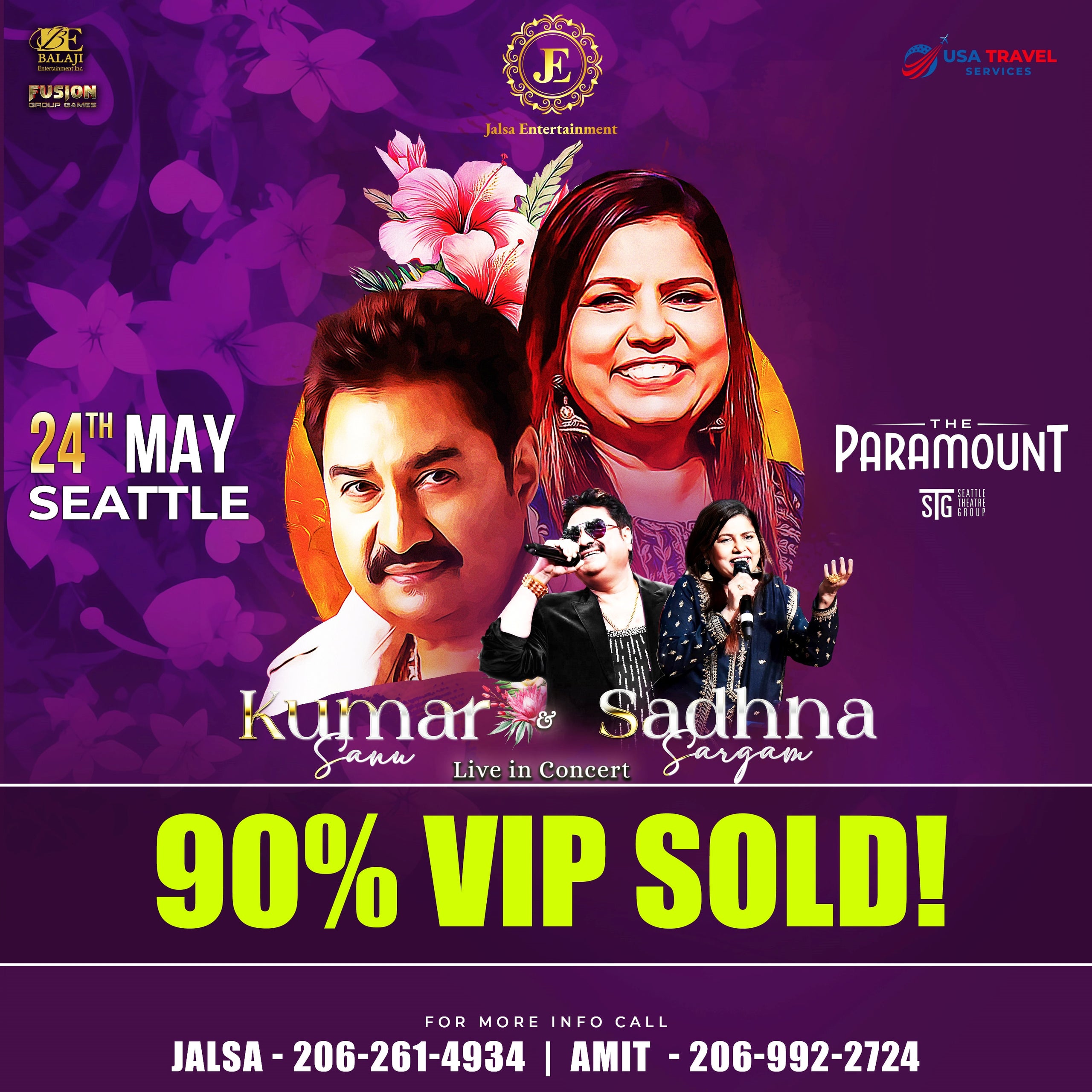 Unforgettable 90's - Kumar Sanu & Sadhana Sargam | JALSA ENTERTAINMENT LLC